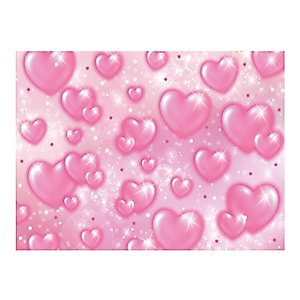 Funnytree 96" x 72" Early 2000s Photography Backdrop Pink Hearts Romantic Valentine's Background Baby Shower Birthday Day Girl Party Banner Decor Supplies Portrait Props Photobooth Gift