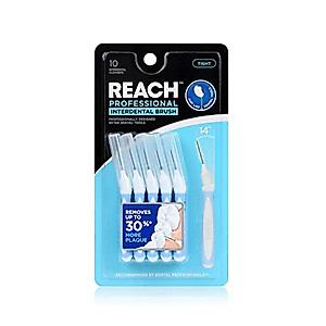REACH Interdental Brush Tight 1.0mm | Removes up to 30% More Plaque | Special Designed for Gum Protection, PFAS Free | 10 Brushes