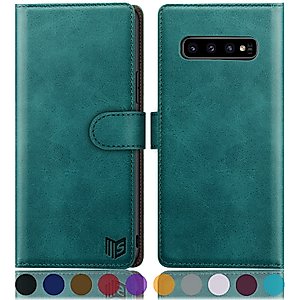 SUANPOT for Samsung Galaxy S10 6.1"(NON S10e,S10+) with RFID Blocking Leather Wallet case Credit Card Holder,Flip Folio Book Phone case Shockproof Cover Women Men for Samsung S10 case Wallet