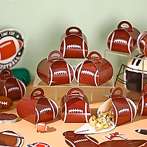 36 Pack Sports Party Box Favors Ball Goodie Boxes Sports Game Theme Gift Boxes Football Soccer Candy Boxes Sports Party Treat Boxes for Sports Themed Birthday Baby Shower Party Supplies (Football)