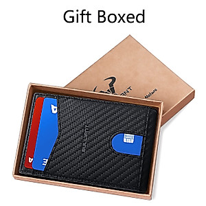 BULLIANT Slim Wallet Money Clip, Mens Front Pocket Wallet For Men 8 Cards 3"x4.25",RFID Blocking,Gift Boxed