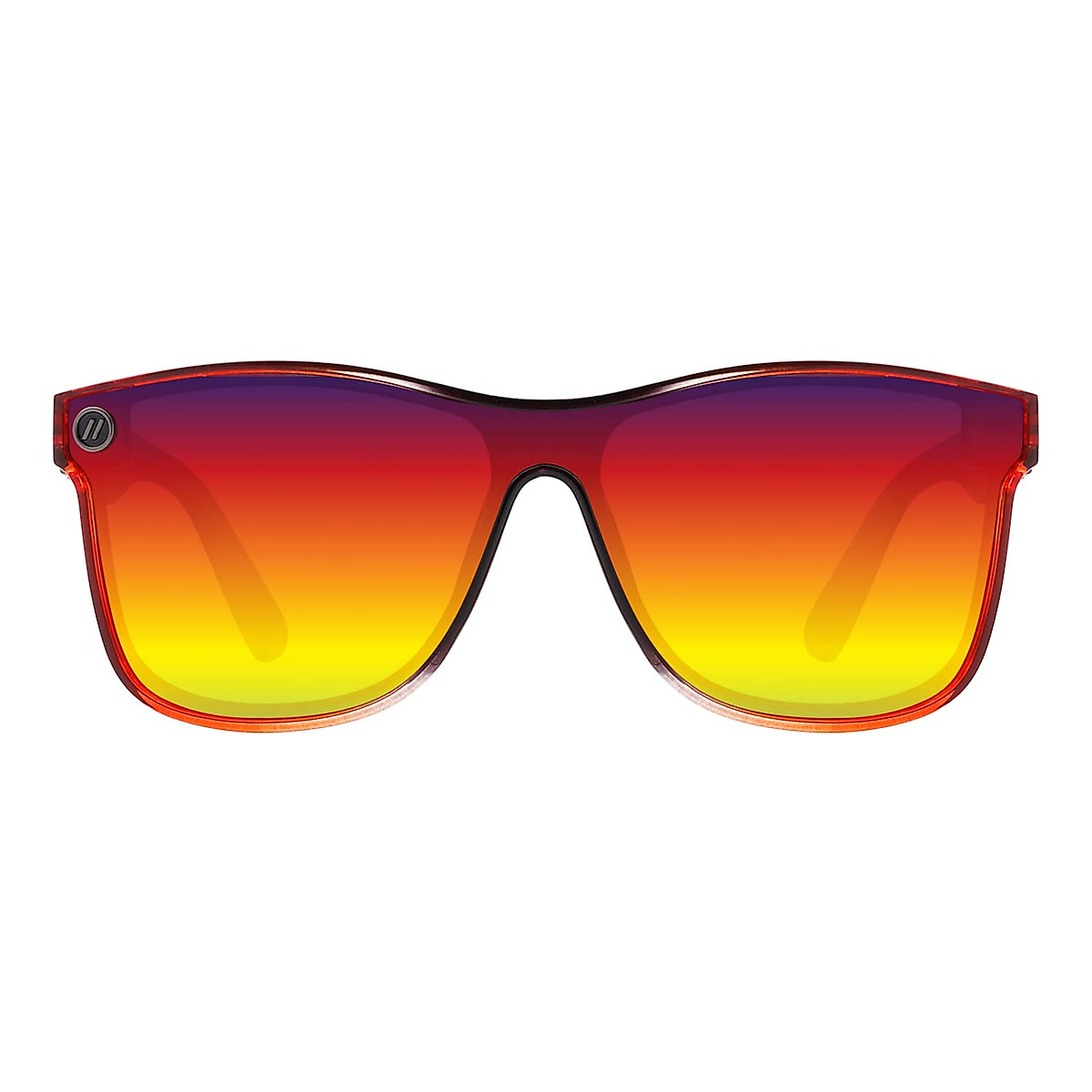 Blenders Eyewear Millenia X2 – Polarized Sunglasses – Flat, Mirrored Lens, Tough Frames – 100% UV Protection – For Men & Women – Phoenix Fire