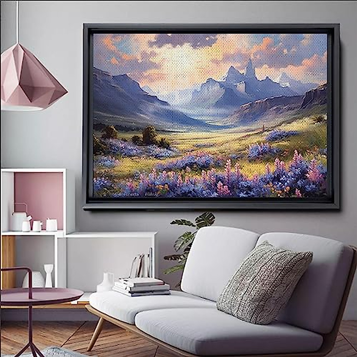 Enchanting Texas, Native Texas Hill Country Bluebonnet Landscape - Fine Art Print Mounted in a White Mat Board