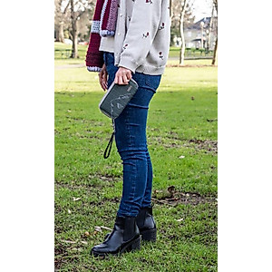 HAIKU Intrepid Small and Slim Women's Wristlet Wallet, Clutch Purse, Zip Around RFID-Blocking Credit Card holder, and ID Holder, Deep Forest