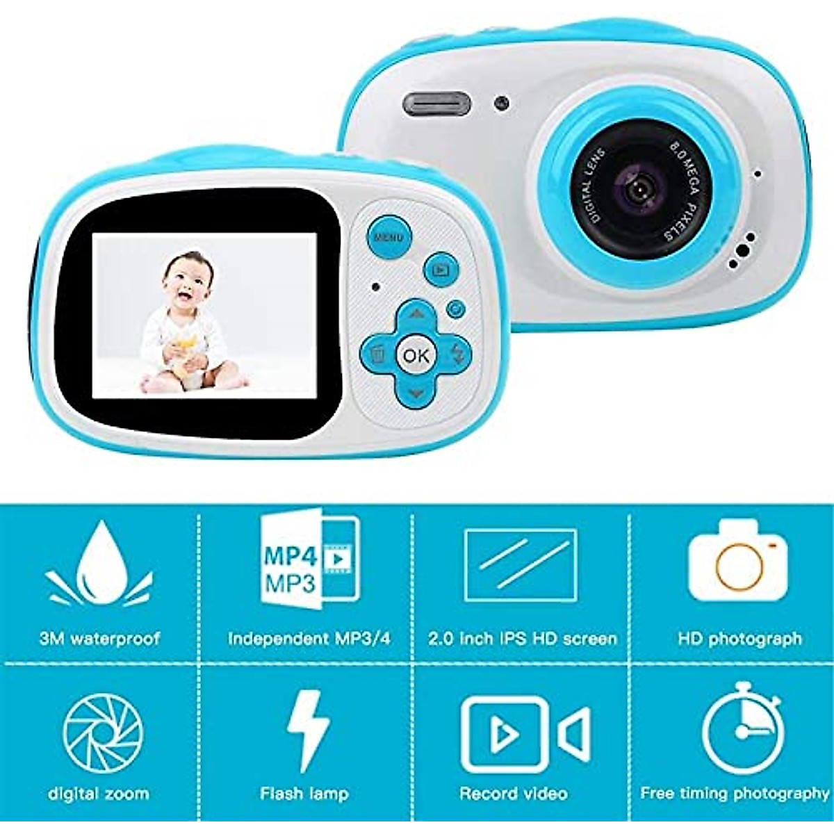 GIENEX Kids Toys Birthday Christams Gift for 3-10 Year Old Boys Girls, Kids Camera 1080P 2.4inch HD Children Digital Cameras for Girls,Toddler Camera for 3-9 Year