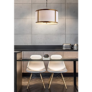 JONATHAN Y JYL3510B Thatcher 17" Metal LED Pendant Contemporary,Transitional Dimmable,2700K Cozy Warm Light, for Dining Room, Foyer, Bedroom, Modern, 4 Lights + Bulbs, Gold