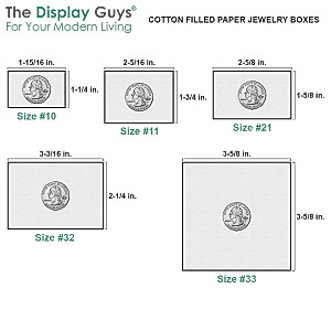 TheDisplayGuys 100-Pack #10 Cotton Filled Cardboard Paper Jewelry Box Gift Case - Marble White (1.9" x 1.3" x 0.7")