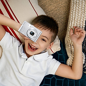 Digital Camera for Kids Boys and Girls - Digital Camera, Full HD 1080P 36.0 Mega Pixels Vlogging Camera with 16X Digital Zoom, LCD Screen for Students, Teens, Kids (Silver)