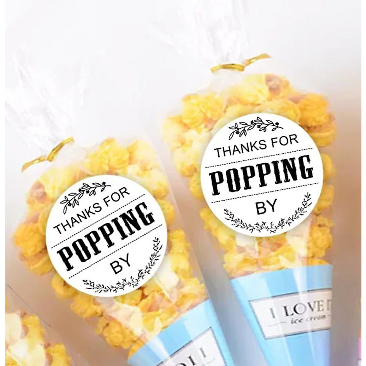 120PCS Ready to Pop Stickers, Baby Shower Favour Stickers, Thanks for Popping by Stickers, Baby Shower Stickers，1.6 Inch Diameter Round Design