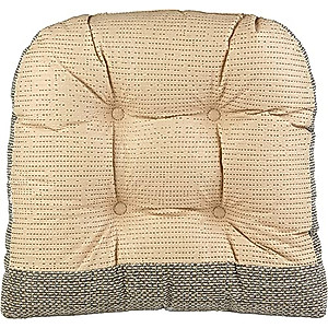 Klear Vu Tyson Gripper Universal Non-Slip Chair Cushions for Dining Room, Kitchen and Office Use, U-Shaped Skid-Proof Overstuffed Seat Pad, 15x15 Inches, 2 Count (Pack of 1), Natural