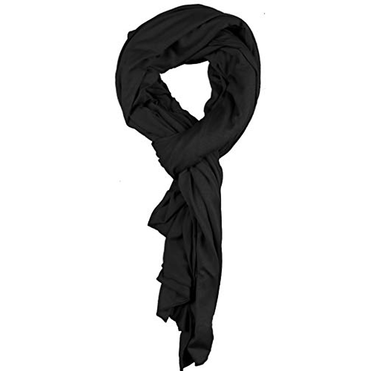Abeelah Jersey Hijab Scarf - Made in the USA - Islamic, Muslim, African and Indian Fashion Compatible (Black)