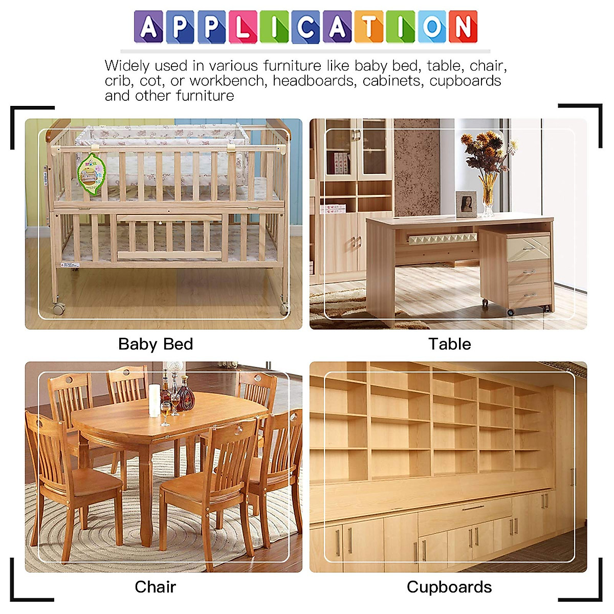 Glarks 141Pcs M6x15/ 20/25/ 30/35/ 40/45/ 50/55/ 60/65/ 70/75/ 80mm Baby Bed Crib Screws Hardware Replacement Kit, Black Hex Socket Cap Bolts Screws and Nuts Assortment Kit with a Allen Wrench