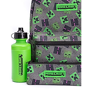 Minecraft Backpack Set Kids 4 Piece Villains Lunch Box Water Bottle Pencil Case Set