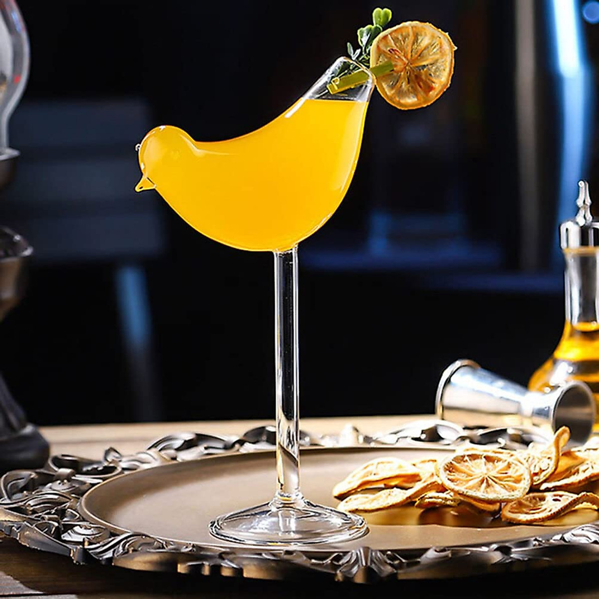 Healvian 4Pcs Bird Cocktail Cup Bird Shaped Glass Goblet Novelty Wine Champagne Goblet Martini Cups Wine Toasting Glasses for Kitchen Bar
