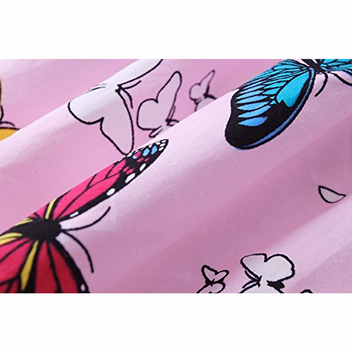SMILING PINKER Little Girl Dresses Summer Butterfly Kids Toddler Cotton Sundress (Pink, 5 Years)