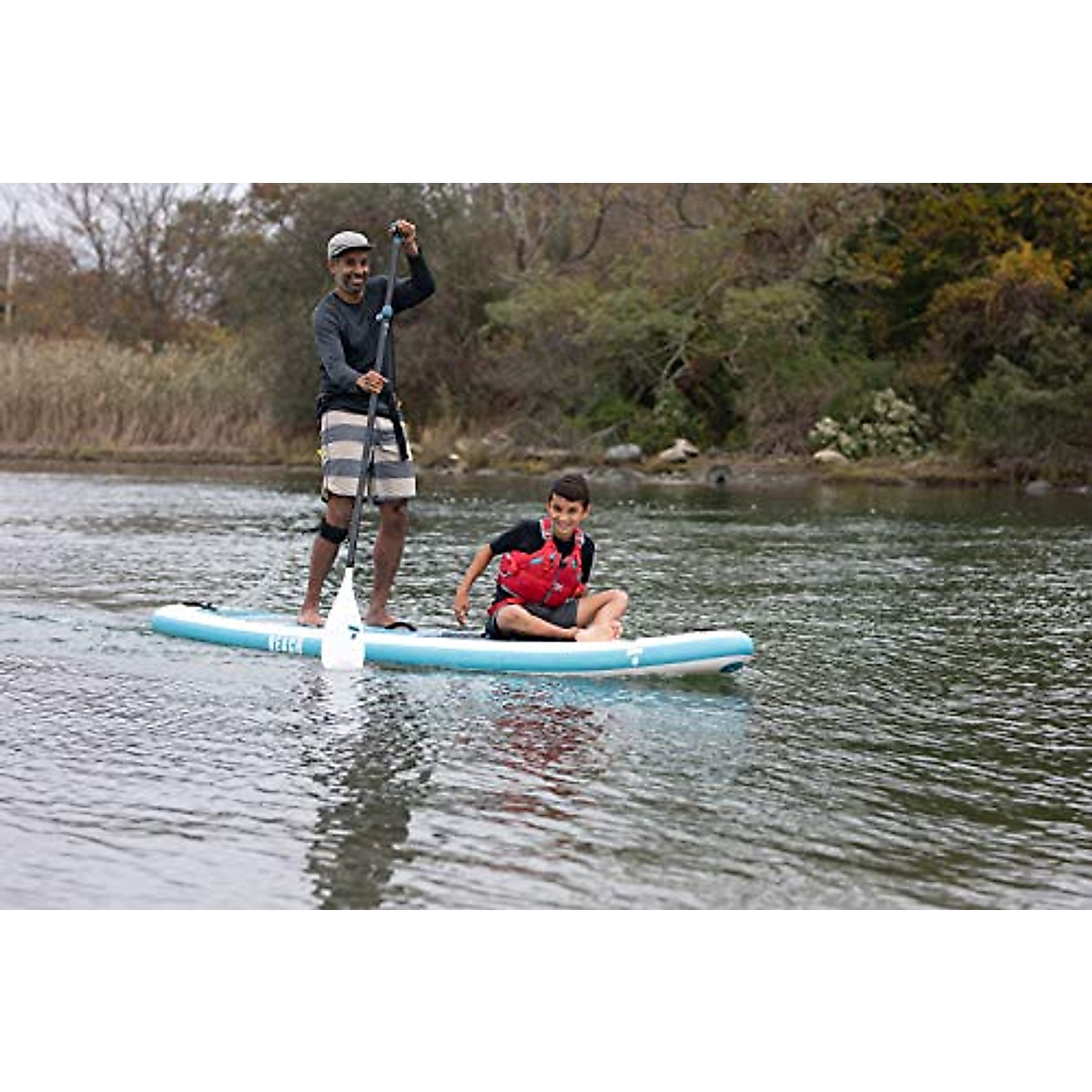 TAHE 11'6 Beach SUP-Yak 2-in-1 Tandem Inflatable Kayak + Paddle Board Complete Package,Blue