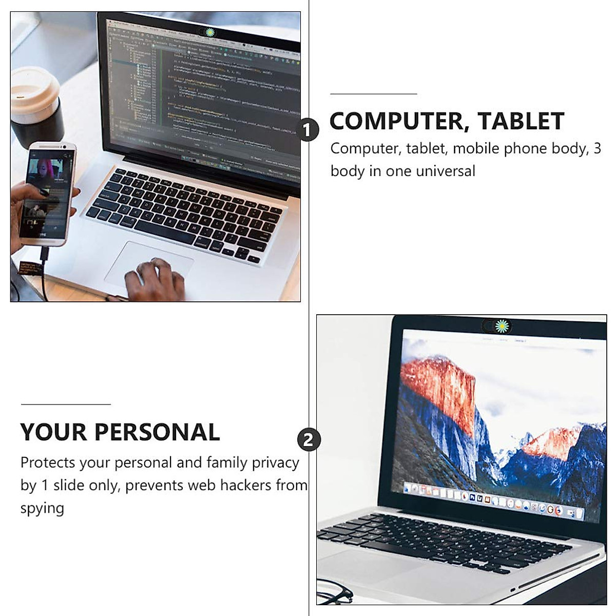 Mobestech 4pcs Camera Privacy Cover Laptop Camera Adhesive Camera Cover Laptop Privacy Cover Web Camera Cover Security Cover Webcam Slider Stickers Phone Camera Covers Ultra Thin Safety Mask