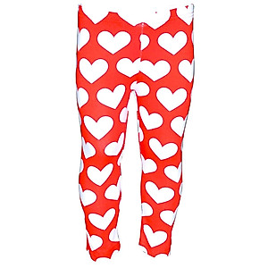 Unique Baby Girls Valentines Day Toddler Double Hearts Legging Set Outfit (4 Years, Red)