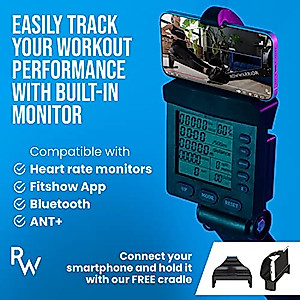 Row Warrior Air Rowing Machine | Foldable Gym-Quality Rower Machine for Home Gym | 10- Damper Levels Cardio for Full-Body Workout | for Home Use with LED-Monitor