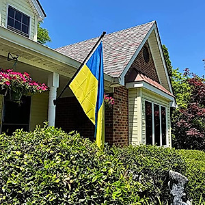 Hypoth Double Sided Ukraine Flag 3x5 FT Outdoor- UV Fade Resistant 3Ply Ukrainian National Flags Canvas Header with 2 Brass Grommets Easy to Rising