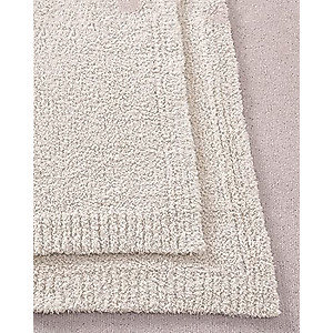 Panku Super Soft Cozy Knit Throw Blanket for Couch and Bed, Knitted Luxury Reversible Cozy Warm Fleece Blanket Throw Camel, Plush Fluffy and Fuzzy Solid Blankets for Women 50x60 Inches Khaki