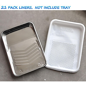 Great Andrew 9-Inch Paint Tray Liner, 21 PCS Plastic Paint Roller Tray Liner Set, Disposable Paint Pan Liners for Painting Projects, Painting Walls, Floors, Home Improvement, DIY Projects