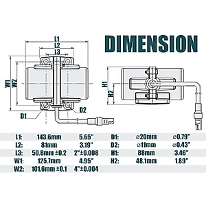 AMBITIONMOTOR VIB50 12VDC Vibrator Vibration Motor for Salt Sand Spreader and Concrete Mixer 65Hz 50LBS