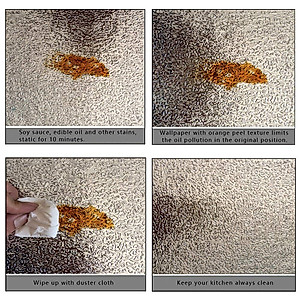 Kitchen Backsplash Sticker,Aluminum Foil Orange Peel Texture Wall Paper, Waterproof Removable High Temperature Resistant DIY Wallpaper,Kitchen Wall Stickers （0.4m x 3m）