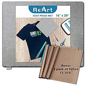 Heat Press Mat 16" x 20" for Easypress Both Sides Applicable - Mat for Heat Press Machines and HTV and Iron On Projects