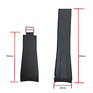 Hooxue 20mm Curved Ends Rubber Watch Strap Silicone Band Compatible With Rolex Submariner Yacht Master Oysterflex Sea-Dweller series (Black)