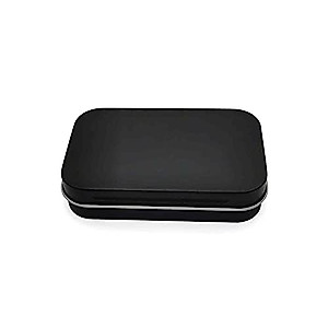 Arts & Crafts Storage Boxes & Organizers, 2 PCS Metal Rectangular Empty Hinged Tins Box,Durable Small Empty Storage Tins with Lids,Use for Store Small Objects Nail Clippers,Nail Art,Lip Gloss,Black