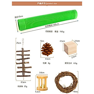 Hamster Toys, Guinea Pig Toys, 20 Pcs Wooden Hamster Toy Set Natural Apple Wood Small Animal Chew Molar Toys for Teeth for Rabbit, Chinchilla, Gerbils, Rats Exercise Accessories