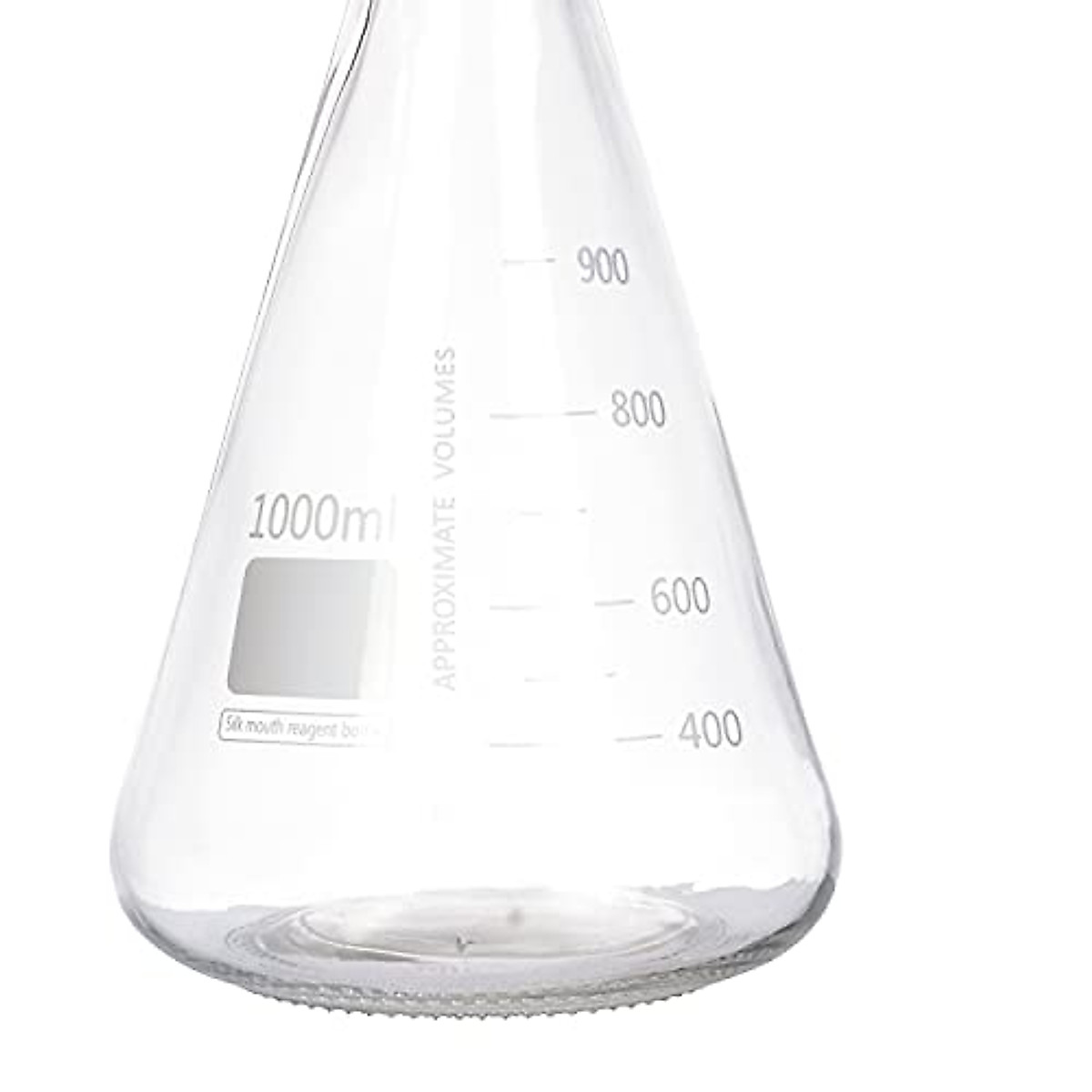 Moonetto 3 Pack 1000ml Narrow Mouth Graduated Lab Erlenmeyer Glass Flask with Orange Screw Cap