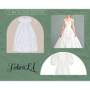 FabricLA 100% Polyester Taffeta Fabric - Non-Stretch Solid Fabric by The Yard - Evening Gowns, Costumes, Linings - 2 Yard, White