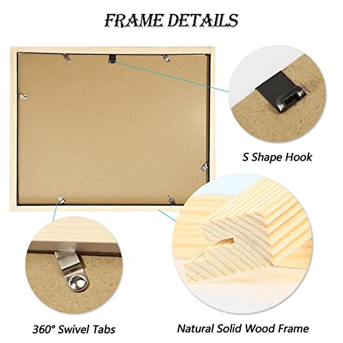 12x16 Picture Frame Set of 3 Wood Diamond Painting Frame 30x40cm Display 10x14 in / 25x35cm with Mat or 12 x 16 in / 30cm x 40cm Without Mat Diamond Art Frame Poster Photo Gallery Wall Frame - Black