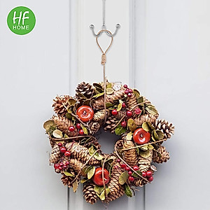 HFHOME 2Packs Over The Door Double Hanger Hooks, Metal Twin Hooks Organizer for Hanging Coats, Hats, Robes, Towels- Silver