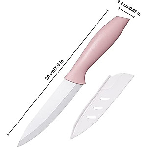 3 Pieces Ceramic Knife Set, 4 inch paring knife Sharp and Durable Fruit Knives with Sheath Covers,Used for Cooking Vegetable Fruit Bread and Meats