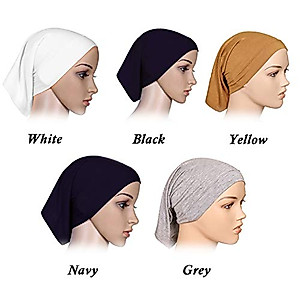 Stretchy Under Caps for Hijab Black Under Scarf Tube Cap Hijab Accessory (4pcs-1)