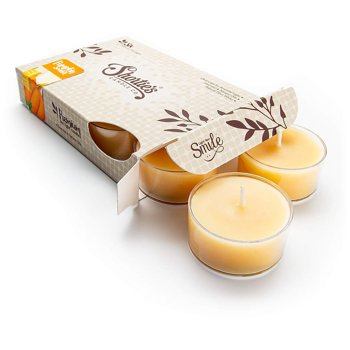 Pumpkin Souffle Premium Tealight Candles - Highly Scented with Essential & Natural Oils - 6 Beige Tea Lights - Beautiful Candlelight - Made in The USA - Bakery & Food Collection