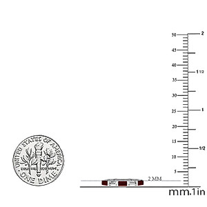 Dazzlingrock Collection Baguette Ruby & White Diamond Ladies 5 Stone Anniversary Wedding Band, 18K White Gold, Size 5.5