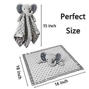 Pro Goleem Elephant Loveys for Babies Soft Security Blanket Baby Snuggle Toy Stuffed Animal Blanket Baby Registry Search Baby Boy Gifts for Infant and Toddler Gray 16 Inch