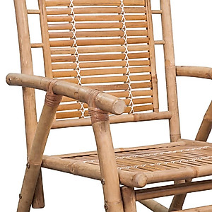 CUSON Rocking Chair Outdoor | Porch Rocker | Patio Rocker Chairs for Garden, Deck, Balcony, Backyard | Bamboo 26" x 33.9" x 41.3"