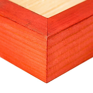 Red Wooden Picture Frame 11x14 - Natural Rustic Solid Wood Thick Borders, Wall Mount and Table Top Display