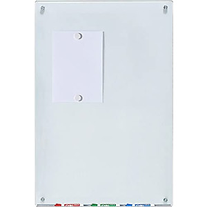 Audio-Visual Direct Magnetic White Glass Dry-Erase Board Set - 23 5/8 x 35 1/2 Inches -