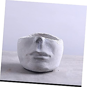 DIKACA Container Succulents Tabletop Desktop Plant Head Vase Houseplants Annuals Face Decor Statue Bonsai Unique Ornament Creative Garden Planter Design Shaped Flower Sculpture Succulent