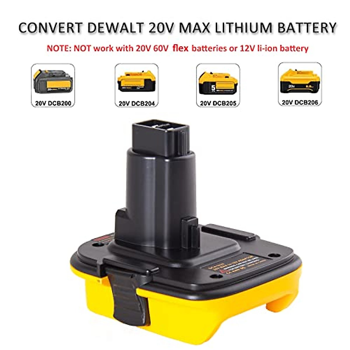Lilocaja Replace 2 Pack DCA1820 Dewalt 20V Battery Adapter for Dewalt 18V Tools, Convert Dewalt 20V Max XR Lithium Battery DCB203 DCB205 to Dewalt 18V XRP NiCd NiMh Battery DC9098 DC9096