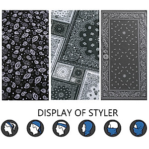 MOXBEST Neck Gaiter Mask Face Scarf Bandana Tube Cover Headwear Balaclava Headband Headwrap for Men and Women (12-Paisely A)
