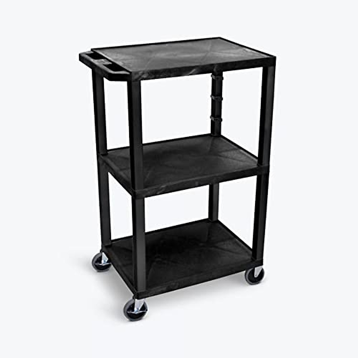 Luxor/H.Wilson 3 Shelf Tuffy Cart, Black (WT42),24"W x 18"D x 42.5"H