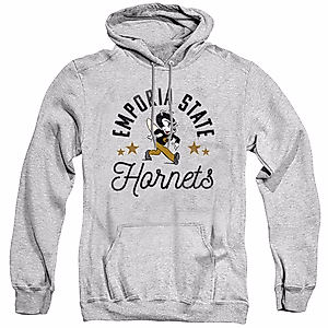 Emporia State University Official Hornets Unisex Adult Pull-Over Hoodie, Emporia State University, Athletic Heather, Large