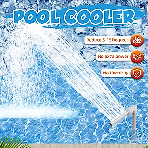 Klleyna Water-Fountain Swimming-Pool Sprinkle Accessories - Waterfall Above In-ground Pool, Cooling Spray for Outdoor Garden Pond Aerator Circulation, High Pressure Jet Fountain Pump Attachment